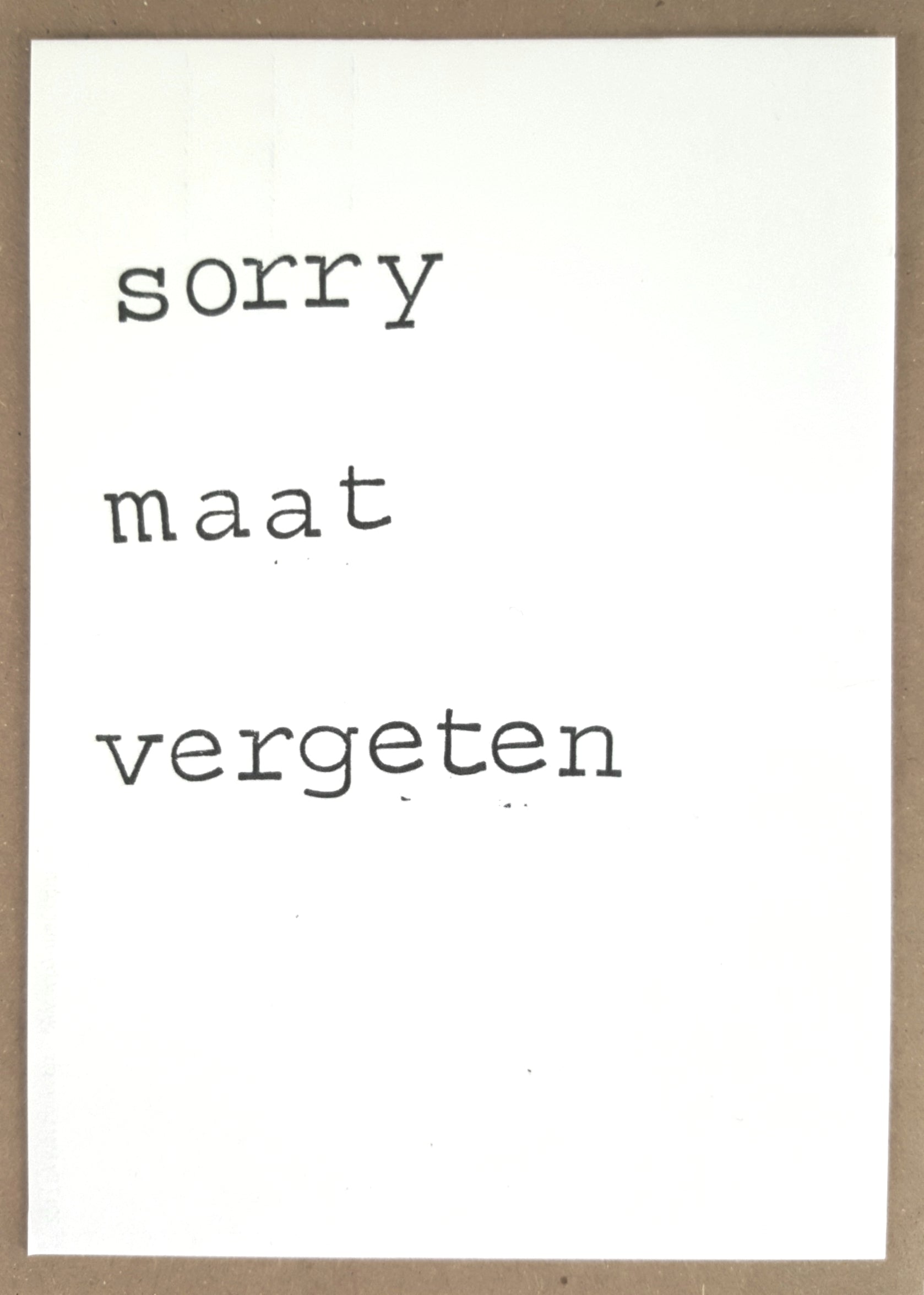 Looostermans - postcard - sorry mate, forgot! – Loostermans